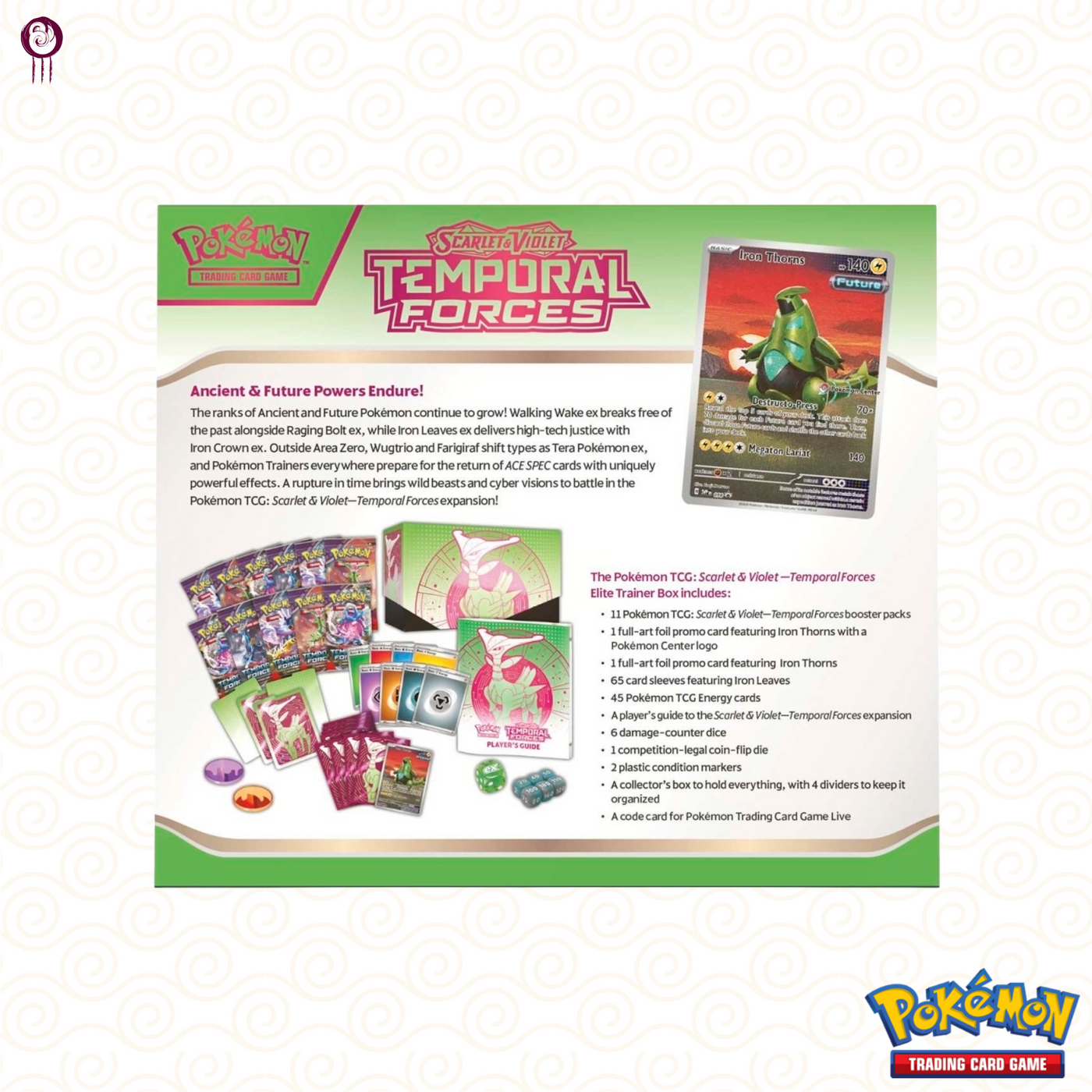 BAMI Anime | Pokémon TCG: Temporal Forces Iron Leaves ETB English SV05 ...